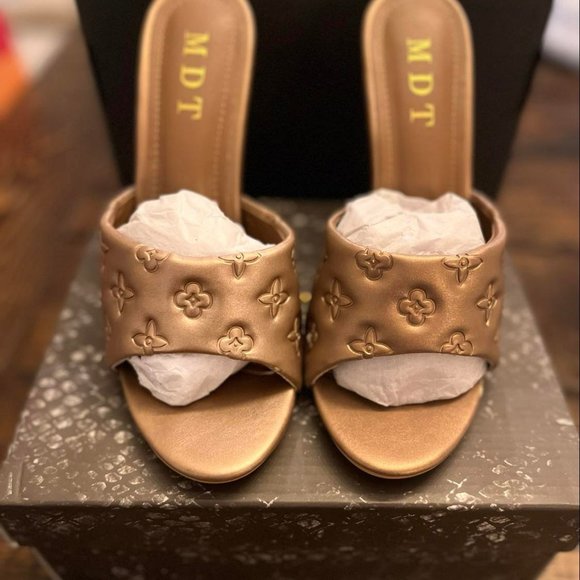 MDT | Shoes | Nwtmdt Designer Inspired Monogram High Heelscopperfits Sz ...